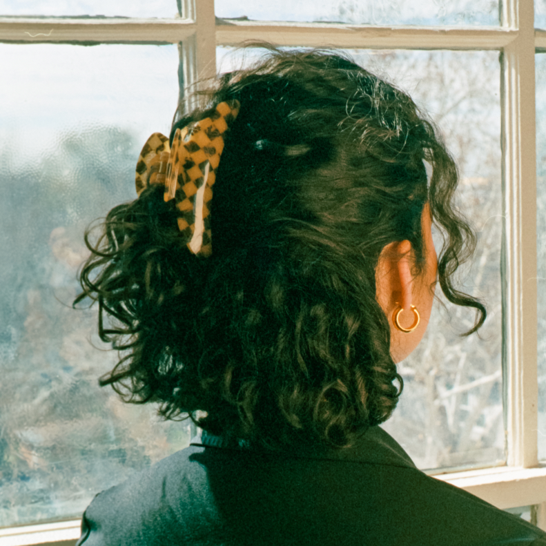 Slim Hair Claw Clip | Faded Checker – Curio