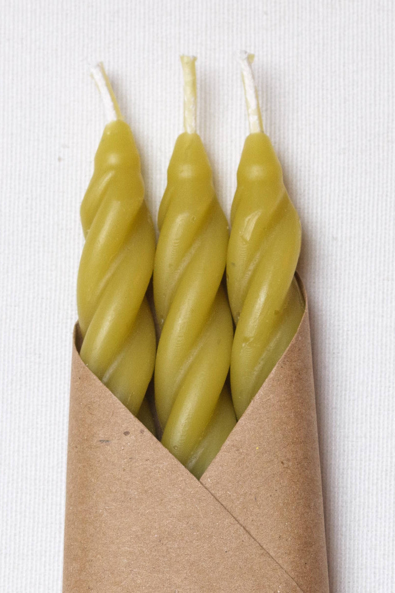Beeswax Taper Candles | Chartreuse – Curio